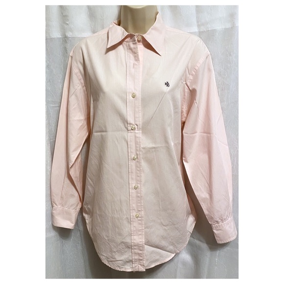 Lauren Ralph Lauren | Tops | Lauren Light Pink Cotton Button Down Shirt ...